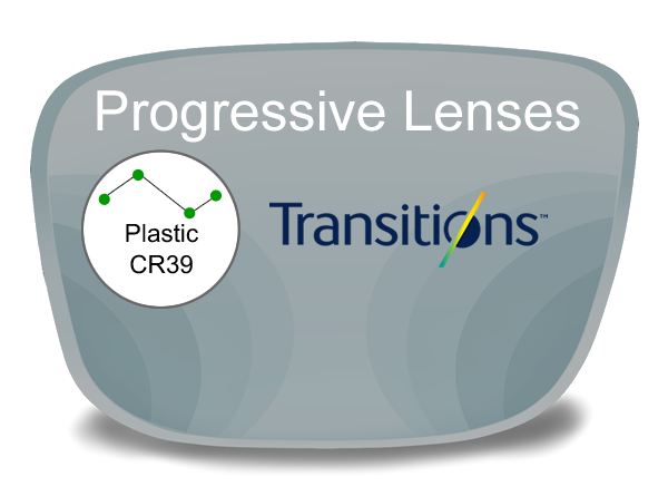 Progressive (no-line) Plastic Transitions Prescription Eyeglass Lenses ...